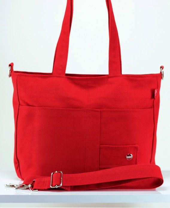 Red Purse Handmade Bag Canvas Bag Washable Adjustable Removable Strap ...