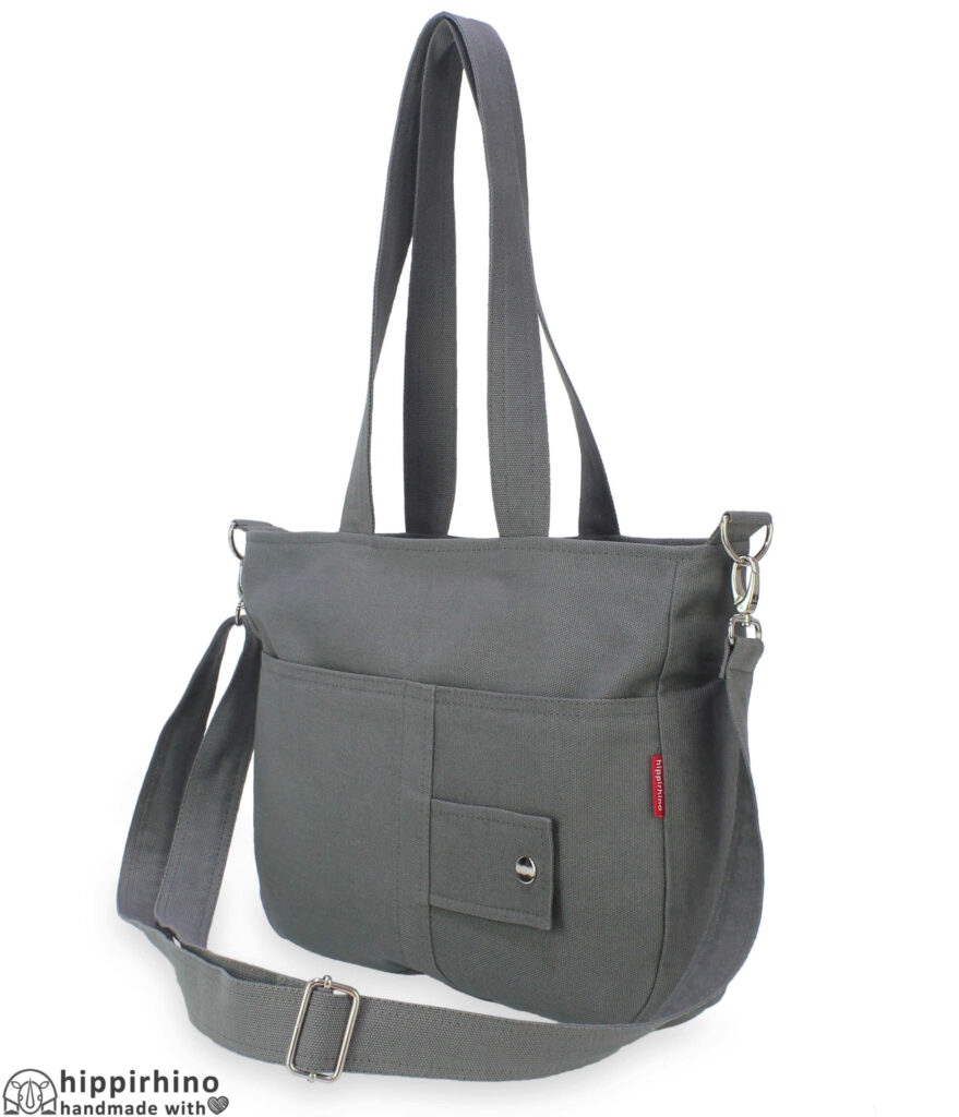 Medium Gray Shoulder Bag Washable Everyday Casual Bag Long Crossbody ...