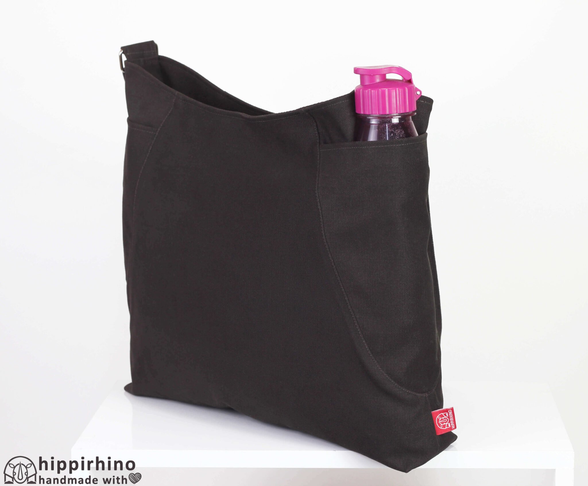 Crossbody Canvas Hobo Bag Big Side Pockets Large Medium Size Simple ...