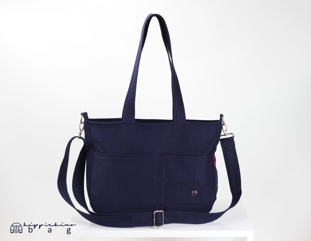 Dark Navy Blue Shoulder Canvas Bag Medium Size Handmade Fully Lined ...