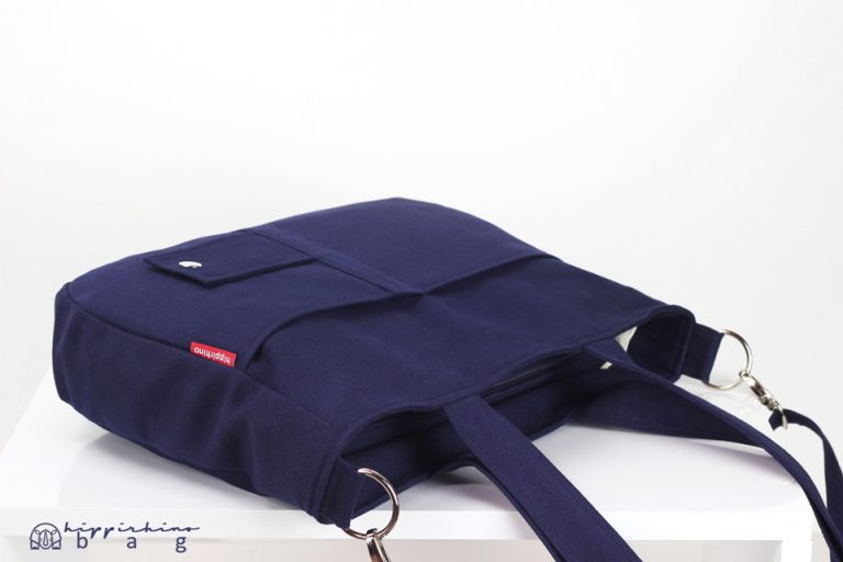 Dark Navy Blue Shoulder Canvas Bag Medium Size Handmade Fully Lined ...
