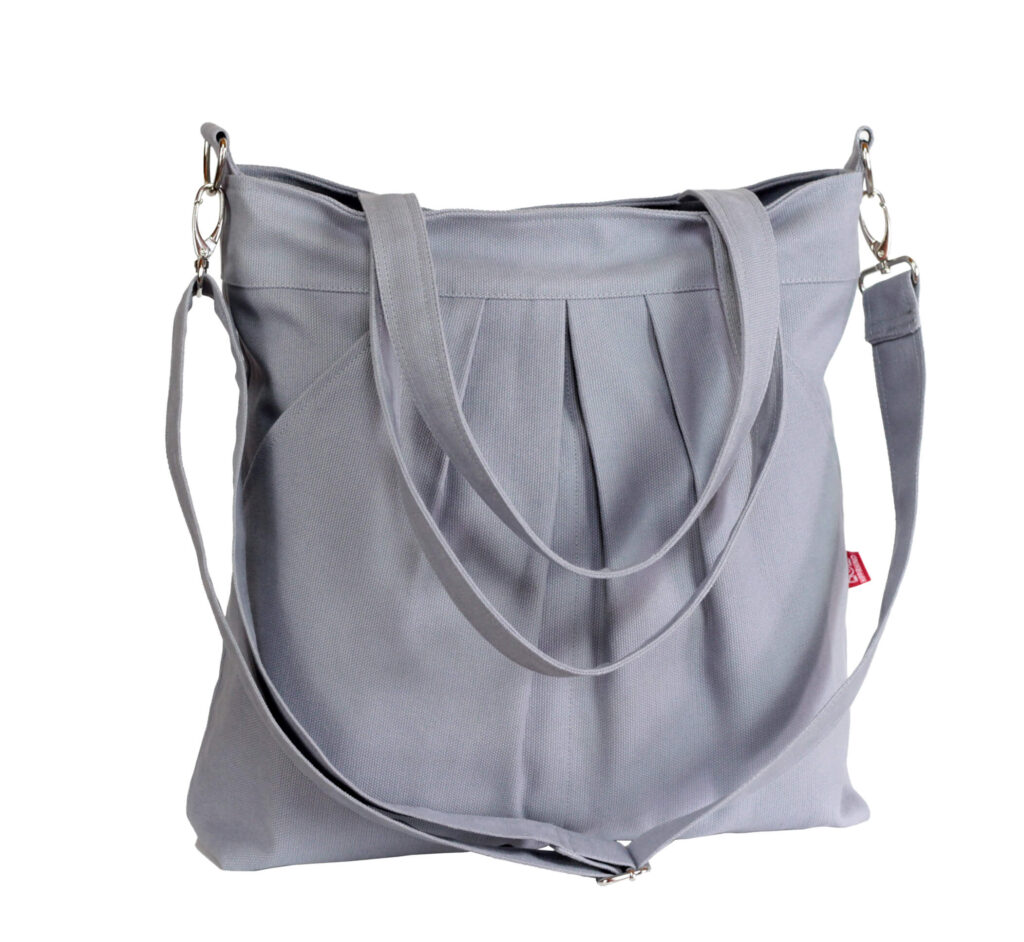 Light Gray Bag Large Canvas Tote Bag Washable Outer Pocket Purse Diaper ...