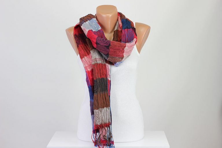 Crinkle Scarf Crumpled Crushed Shawl Wrap Women Street Fashion