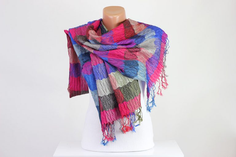 Crumple Crinkle Wrinkle Scarves Tartan Scarf Fashion Free Shipping