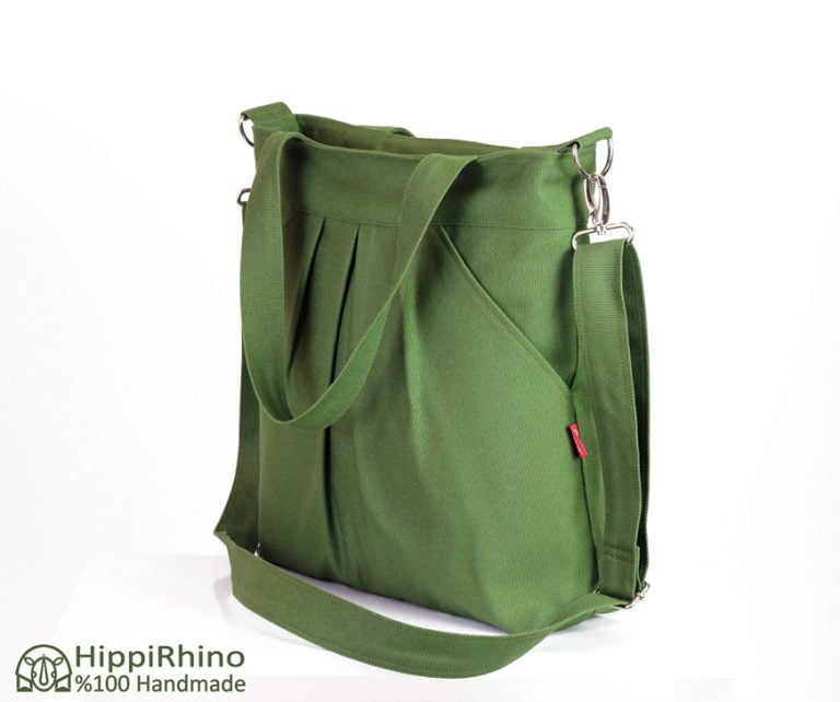 Green Canvas Shoulder Crossbody Large Canvas Cute Tote Bag