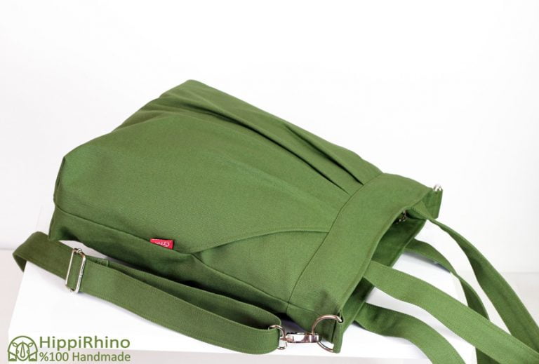 Green Canvas Shoulder Crossbody Large Canvas Cute Tote Bag