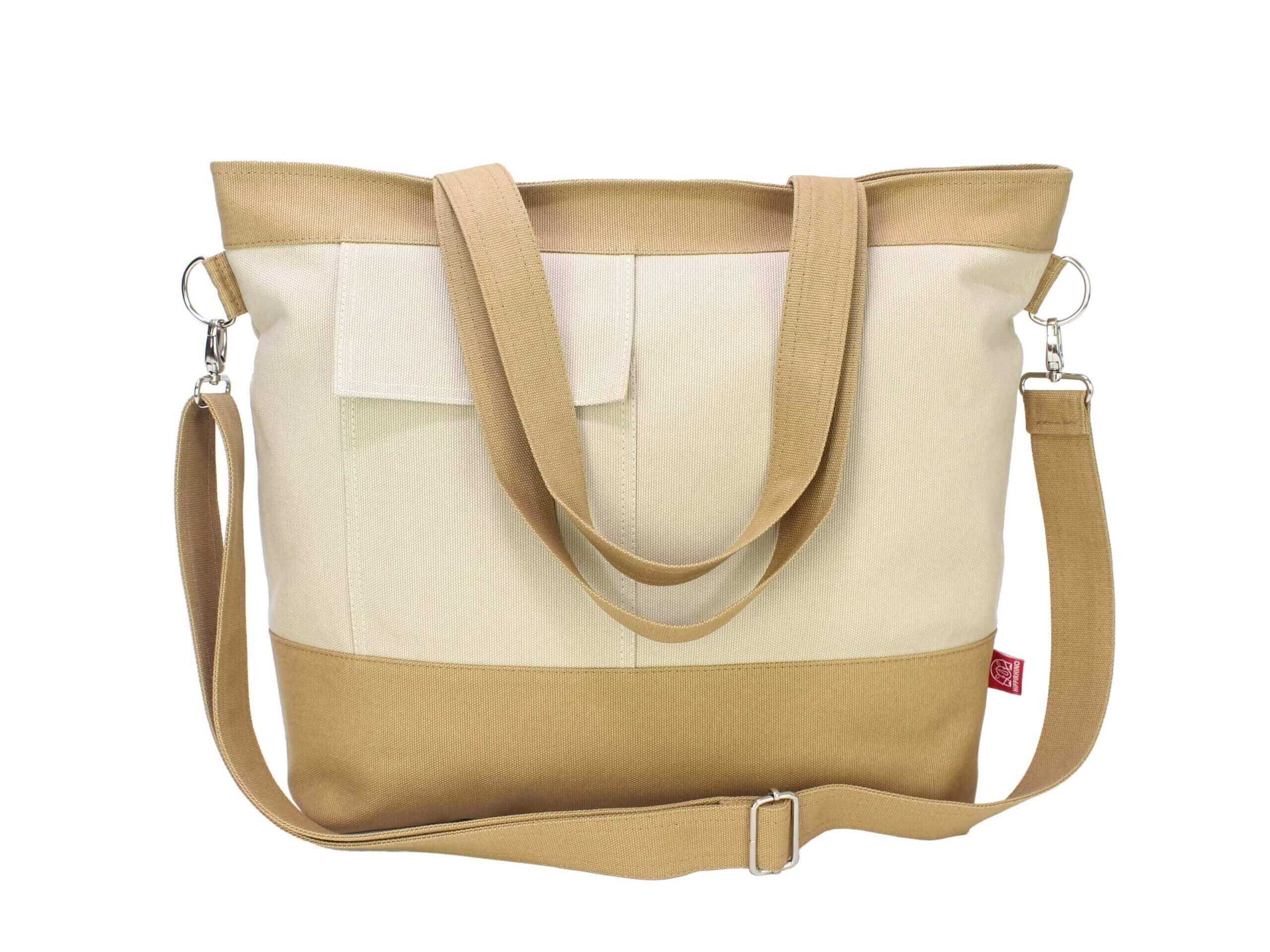 Canvas Shoulder Tote Two-Tone Bag Crossbody Tote Bag Large Bag Oversize ...