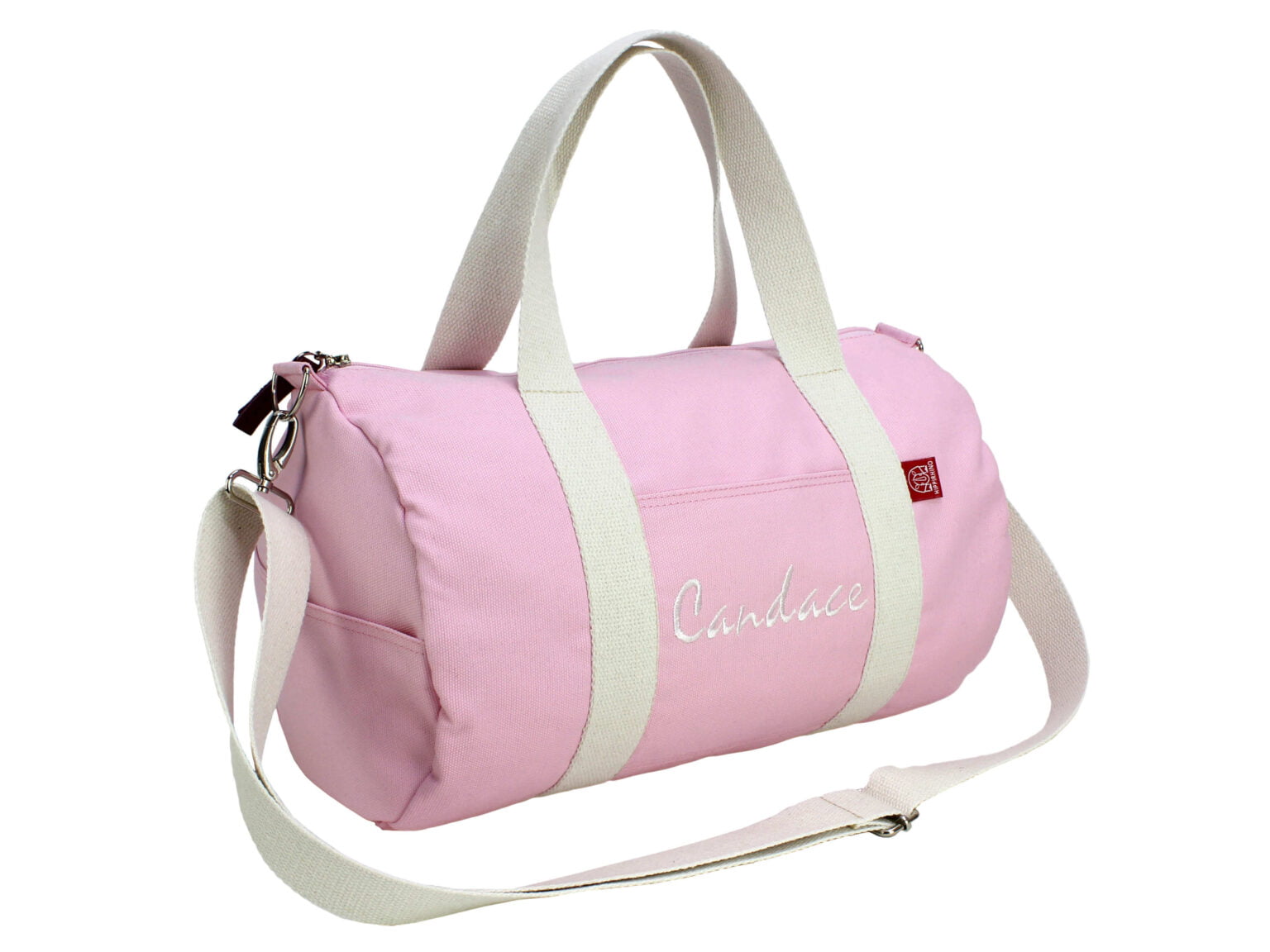 Pink Personalized Duffle Bag Embroidered Monogrammed Custom Gym Sport Bag